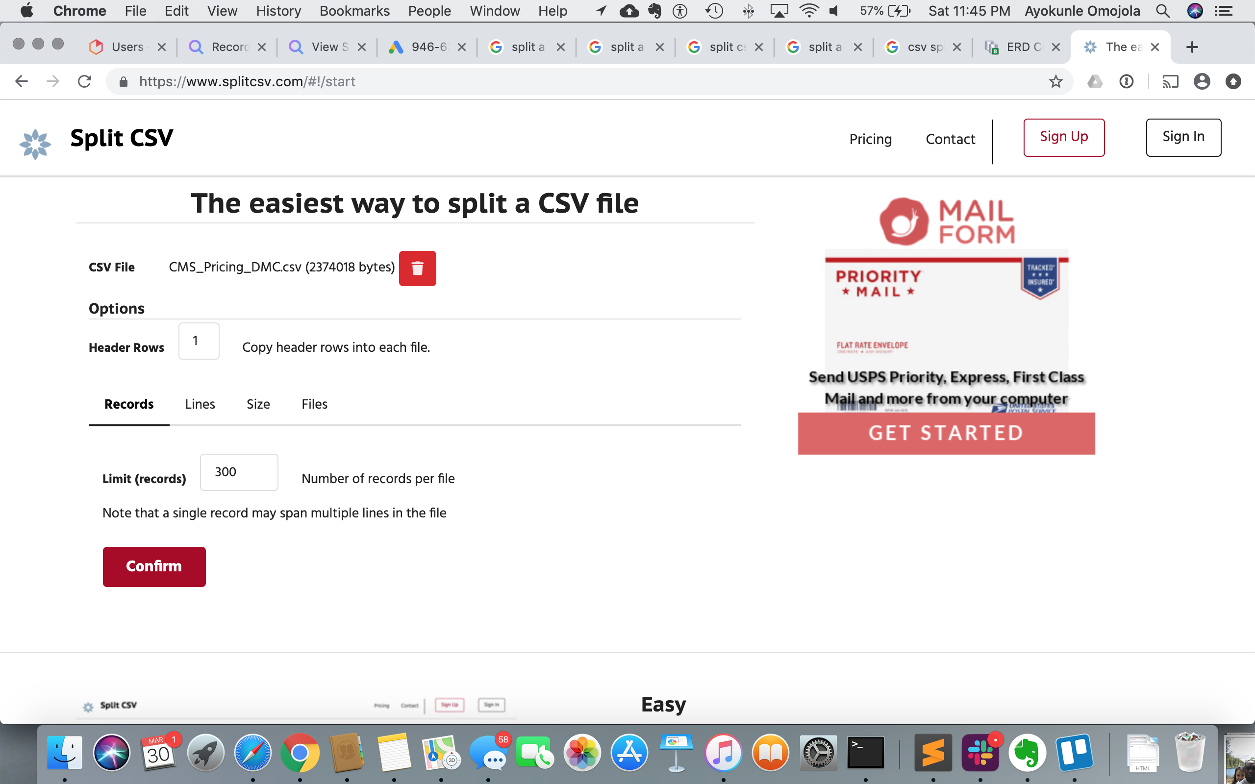 Easy Free CSV Splitter